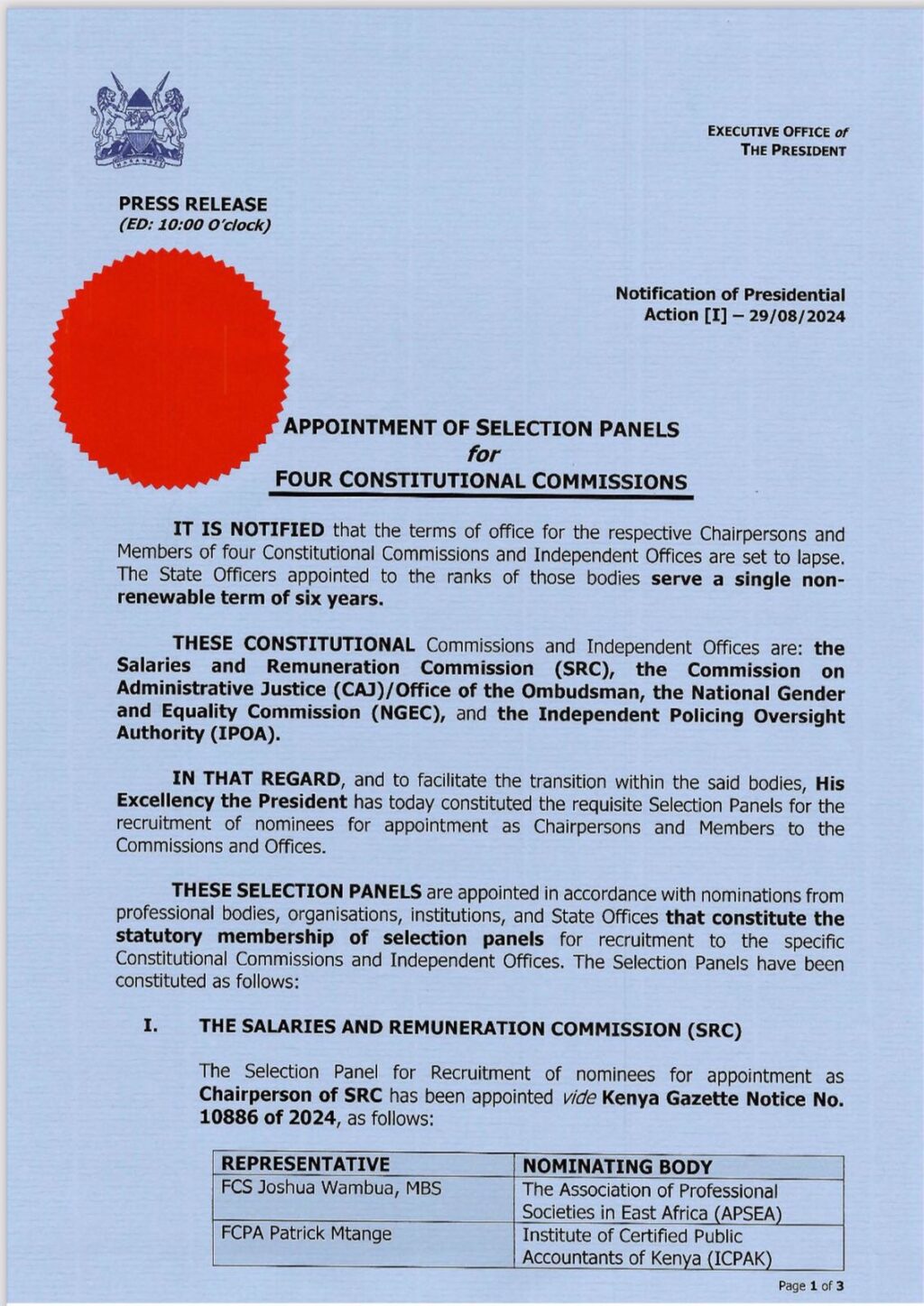 Government Announces Appointment of Selection Panels for Four ...
