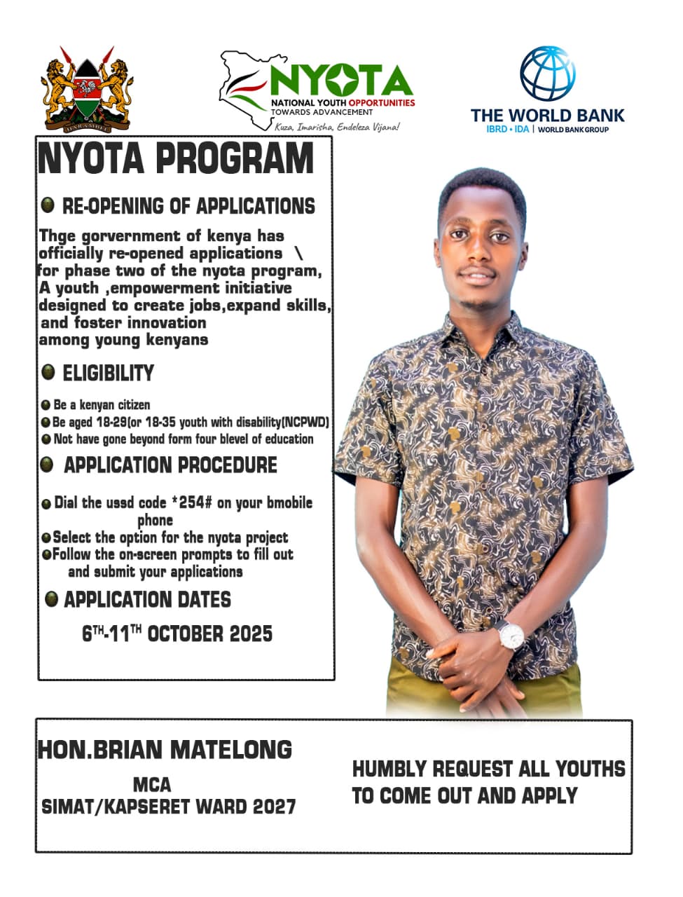 Gov’t and World Bank Launch Second Phase of NYOTA Program to Empower ...